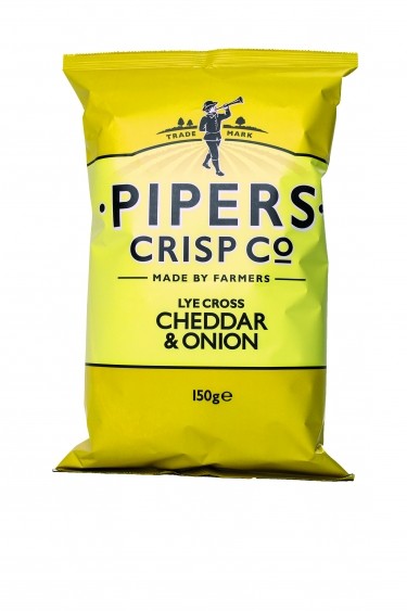 Pipers crips Cheddar onion - 150gr